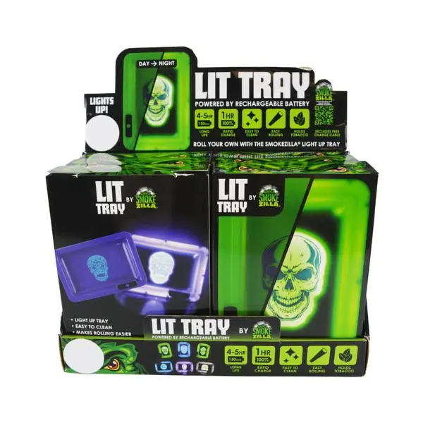 Smokezilla Light Up Rolling Tray 6 Piece Display - (MSRP $20) - All ...
