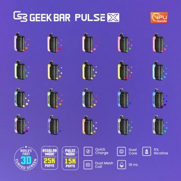 Geek Bar Pulse X Disposable Vape | 5 Ct Display | Msrp $24.99 - All ...