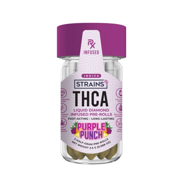Strains RX Thca Liquid Diamond Infused Flower Pre-Rolls | 5 Ct Jar ...