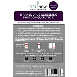 Test Now 5 Panel Testing Kit | 25 Ct Display | Msrp $9.99 - All Coast ...