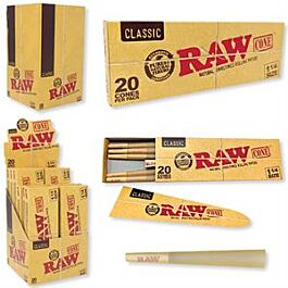 Raw Classic Pre - Roll Cone 1 1/4 84Mm/24Mm 20 Pack - Display Of 12 ...